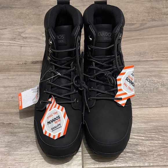 Nevados | Shoes | Nevados Work Black Steeltoe Mens Safety Boots Work ...